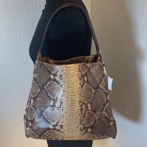 Coach | Bags | Nwt Coach Snake Phoebe Embossed Leather Shoulder Tote ...